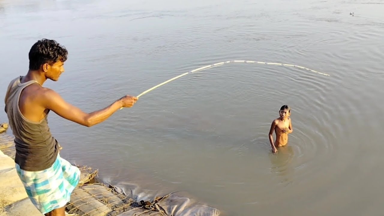 Incredible Hook Fishing//Village Boy Fishing By Hook//Catching Big Fish ...