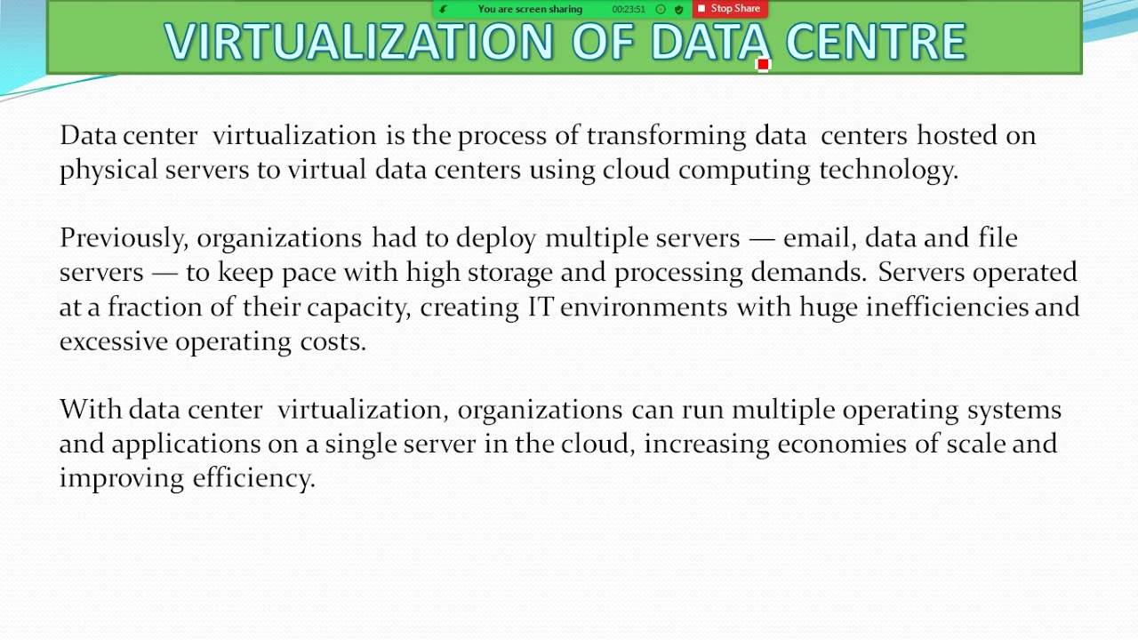 DATA CENTER VIRTUALIZATION - YouTube
