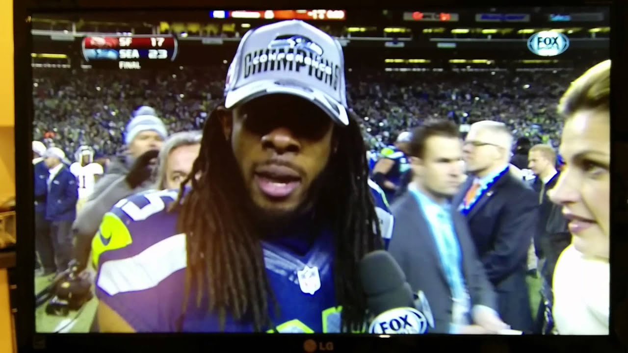 Pumped up Richard Sherman post game interview - YouTube