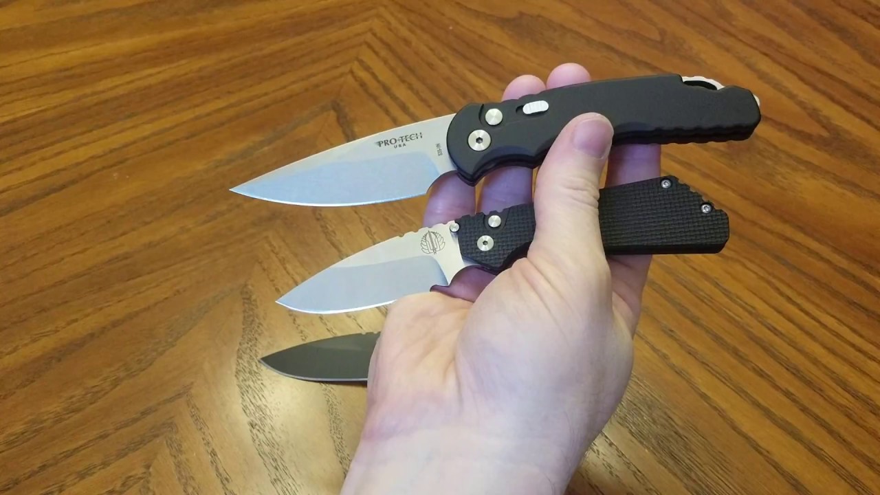 Protech TR-5 Automatic vs. Protech Strider PT Automatic - YouTube