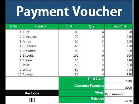 How to Make Payment Voucher in Excel | Auto Cash Voucher in Excel ...