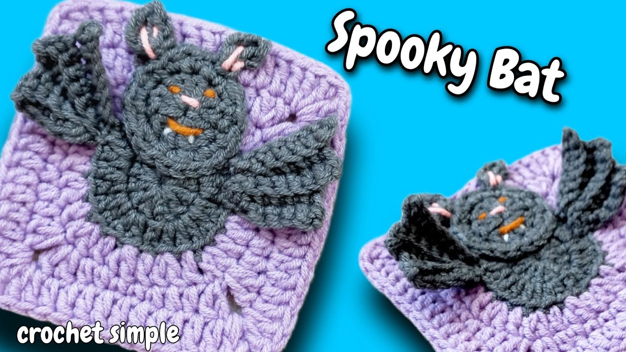 HOW TO MAKE A BAT GRANNY SQUARE| Easy Crochet Bat Motif | Perfect for # ...