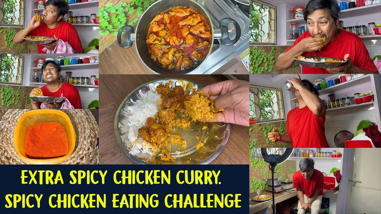 Extra Spicy Chicken Curry. Spicy Chicken Eating Challenge || # ...