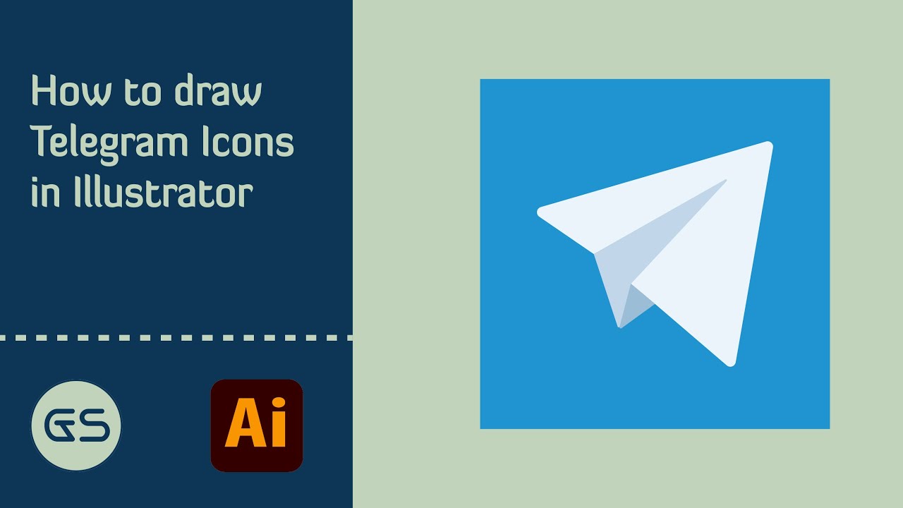 How to draw Telegram Icon in Illustrator || Icon Design - YouTube