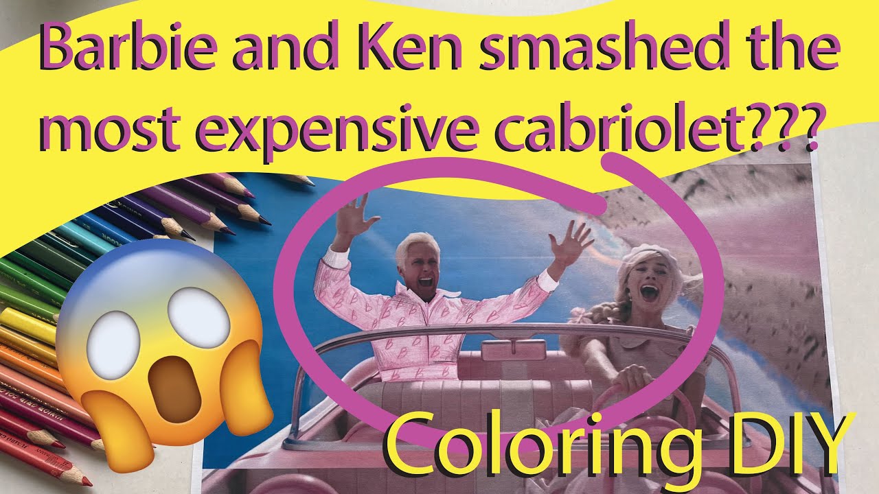 Barbie and Ken smashed the most expensive cabriolet??? COLORING - YouTube