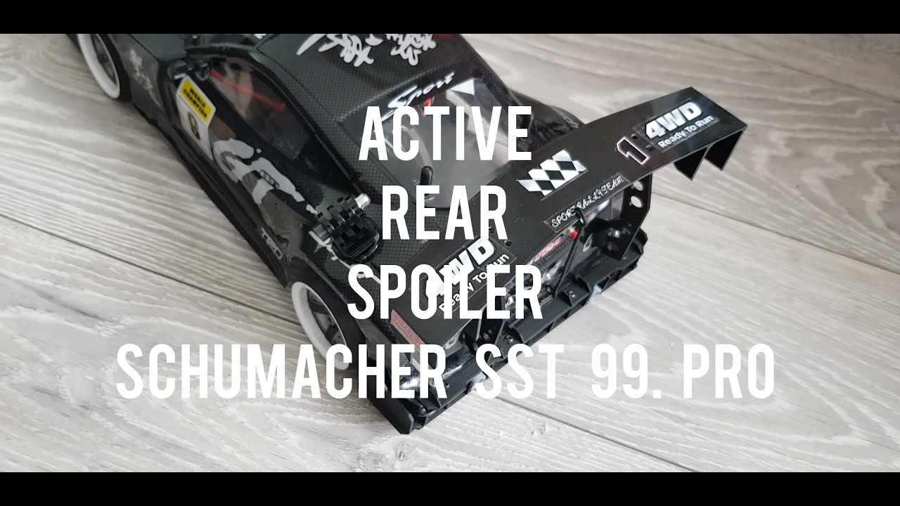 RC CAR Active Rear Spoiler Wing. Moving spoiler using Servo. SST 99 Pro ...