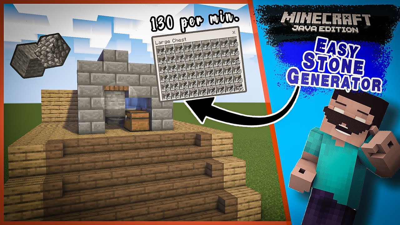 EASY INFINITE STONE OR COBBLESTONE GENERATOR | MINECRAFT CREATIVE ...