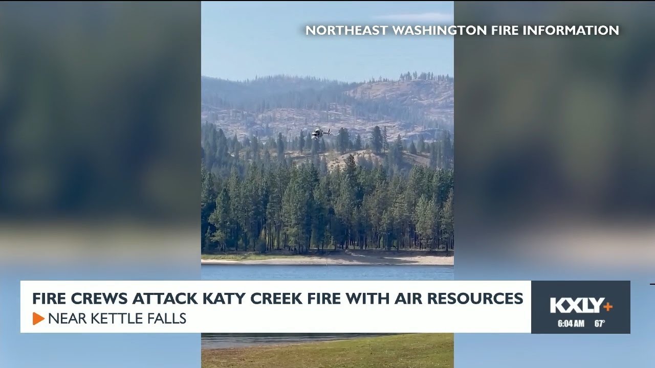 Fire crews attack Katy Creek fire with air resources - YouTube