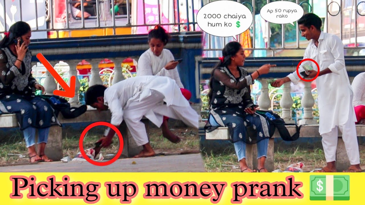 PICKING UP MONEY 💰 PRANK ON STRANGER 💵 | KALKATIA PRANKS - YouTube