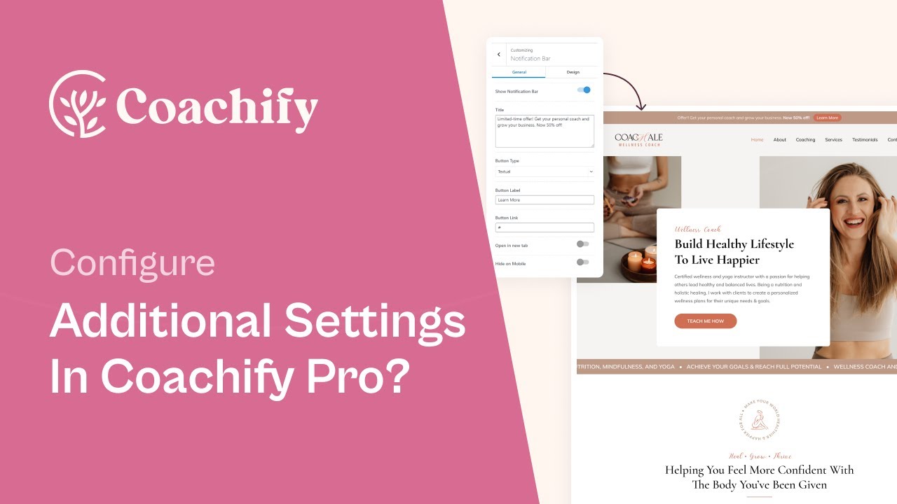 How to Configure Additional Settings | Coachify Theme Tutorial - YouTube