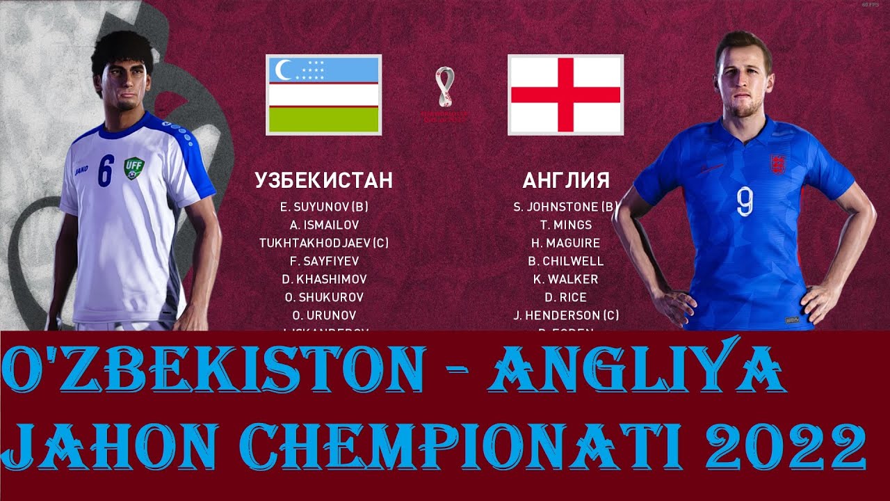 QATAR 2022 O'ZBEKISTON - ANGLIYA JAHON CHEMPIONATI NIMCHORAK FINAL ...
