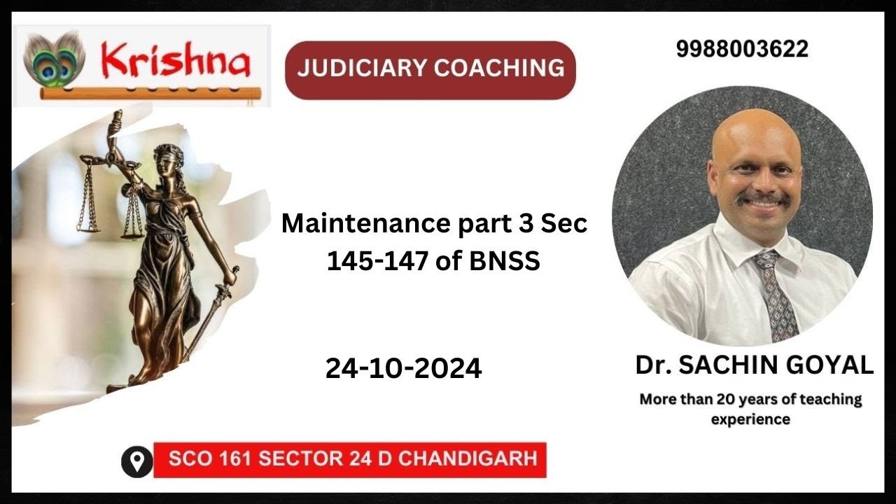 Maintenance part 3 Sec 145-147 of BNSS - YouTube