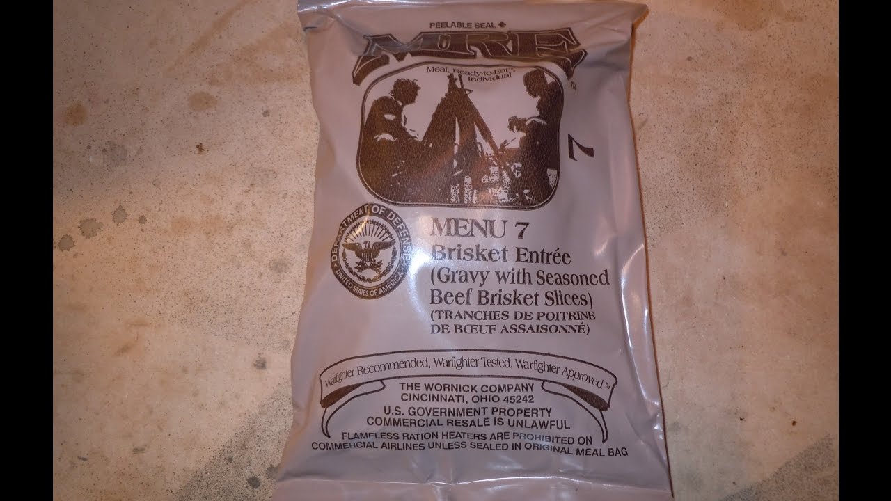 MRE Review - Menu No 7 - Brisket Entree - YouTube