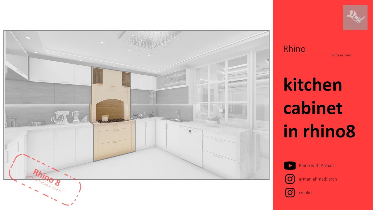 kitchen modeling in rhino|interior design in rhino - YouTube