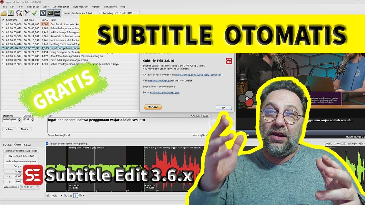 Cara menambahkan subtitle Pro, lebih cepat, lebih baik dan gratis! Tutorial Subtitle Edit - YouTube
