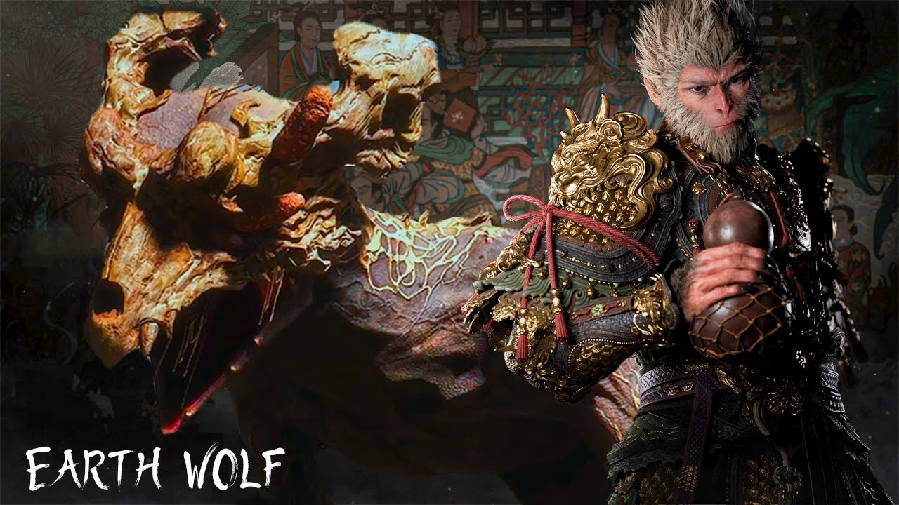 Black Myth Wukong - Earth Wolf Boss Fight - YouTube