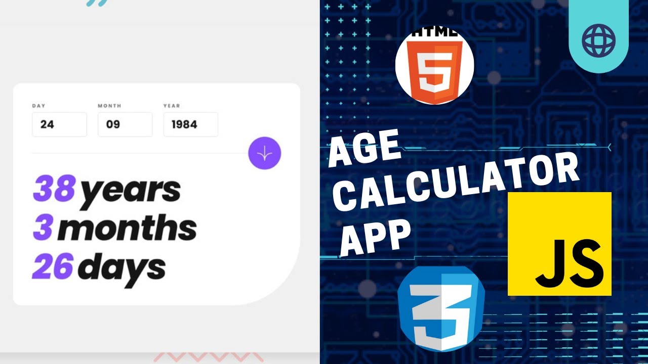 Age Calculator Javascript Tutorial Youtube