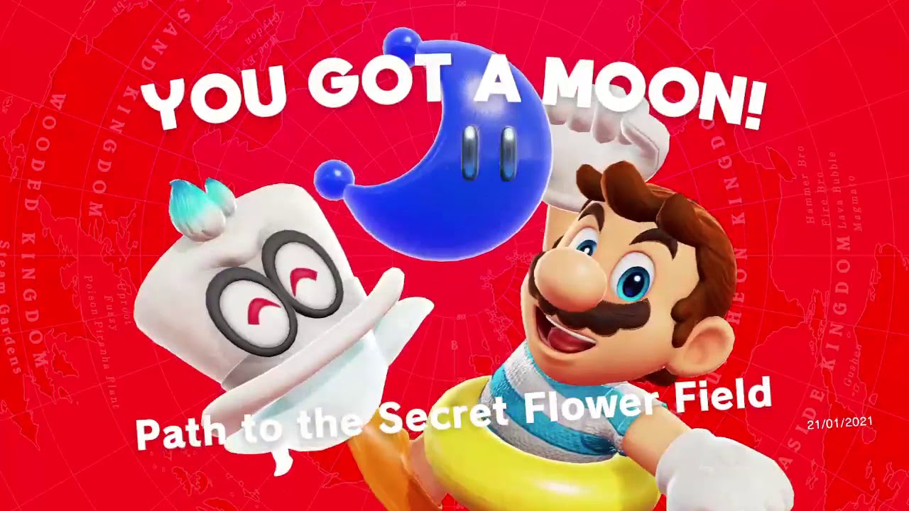 Super Mario Odyssey - Mario gets a moon Path to the Secret Flower Field ...