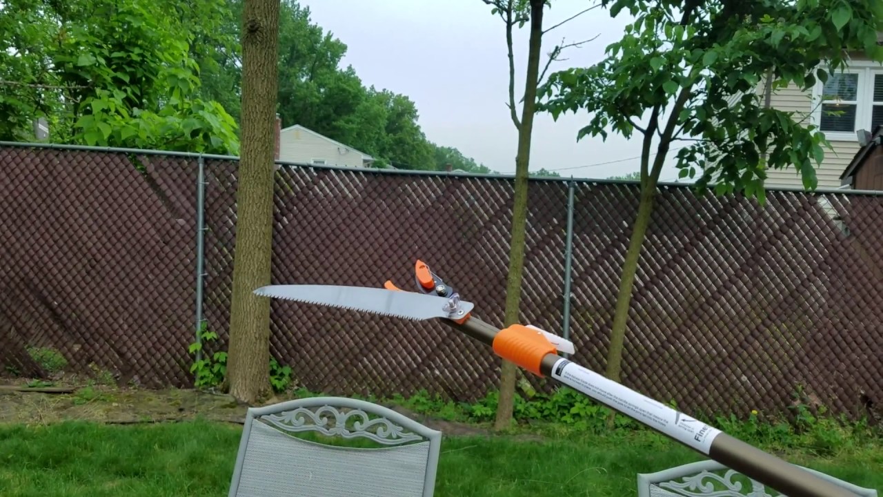 Finether Telescopic Long Reach Aluminum Cut & Hold Pole Pruner and Saw ...