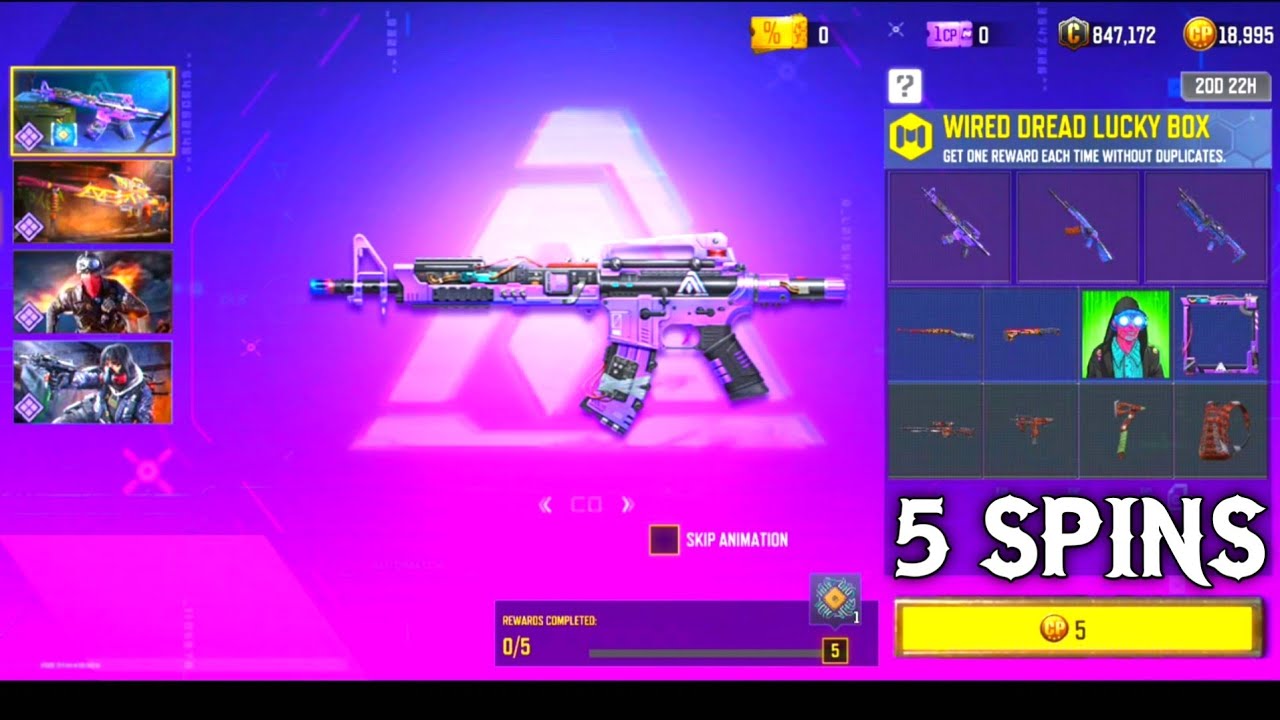 5 spins on wired dread lucky box codm season 5 cod mobile s5 2023 - YouTube