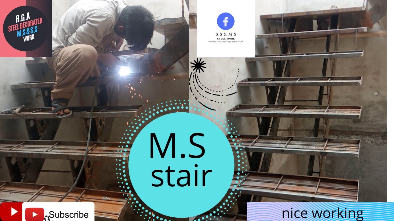 How to build a iron staircase in beautiful and Marble Fixing with ...