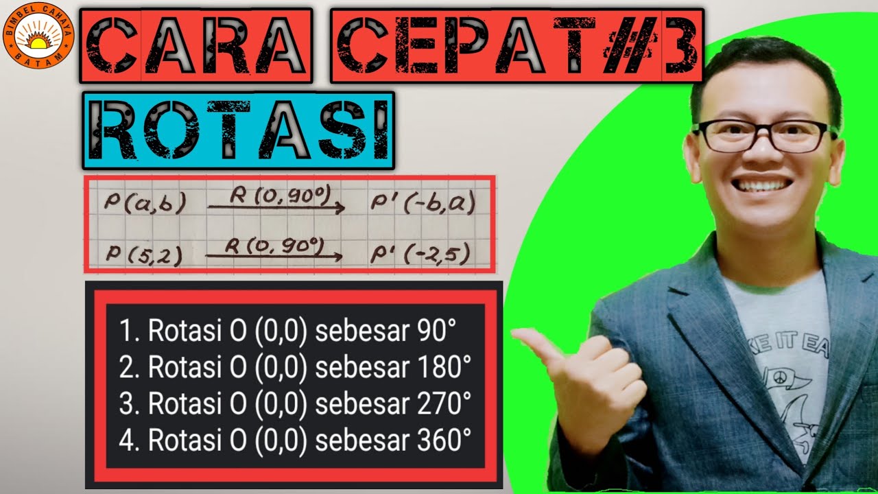 CARA CEPAT TRANSFORMASI GEOMETRI - ROTASI (PERPUTARAN) - YouTube