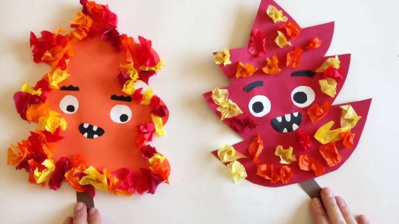Funny Face Fall Leaf Art Project - YouTube