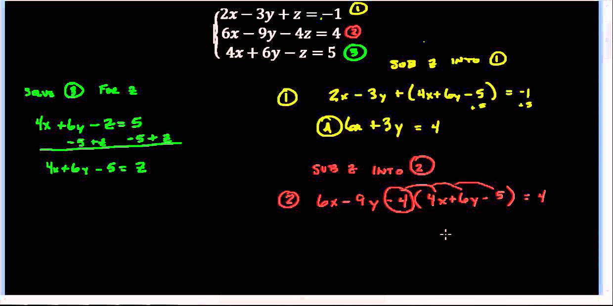 Systems Of Equations Solving A System Of 3 Variables With ONLY Systems Of Equations Solving A System Of 3 Variables With ONLY
