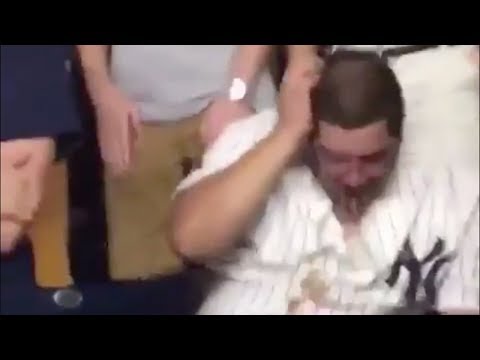 Gross! Drunk Yankees Fan PUKES All Over Himself