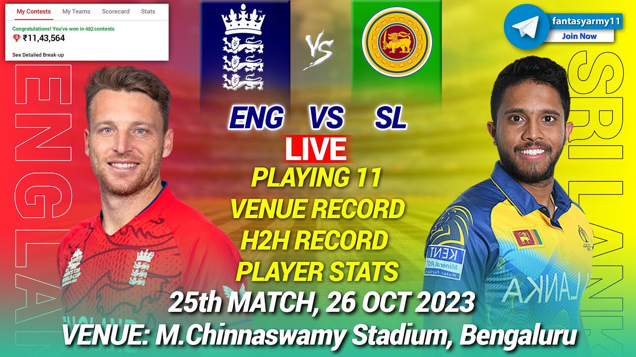 🔴LIVE ENG vs SL Live Prediction| ENG vs SL | Sri Lanka vs England 25th ...