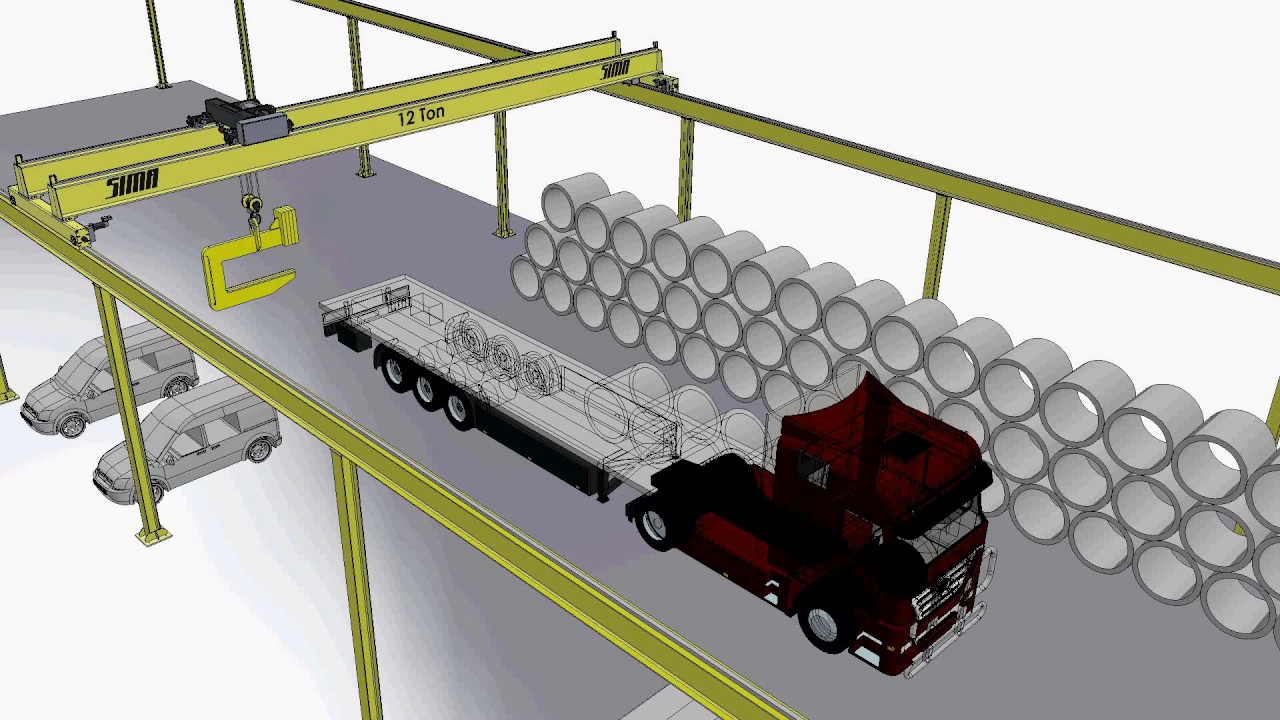 Puente 12 ton Para manejo de rollos de acero - YouTube