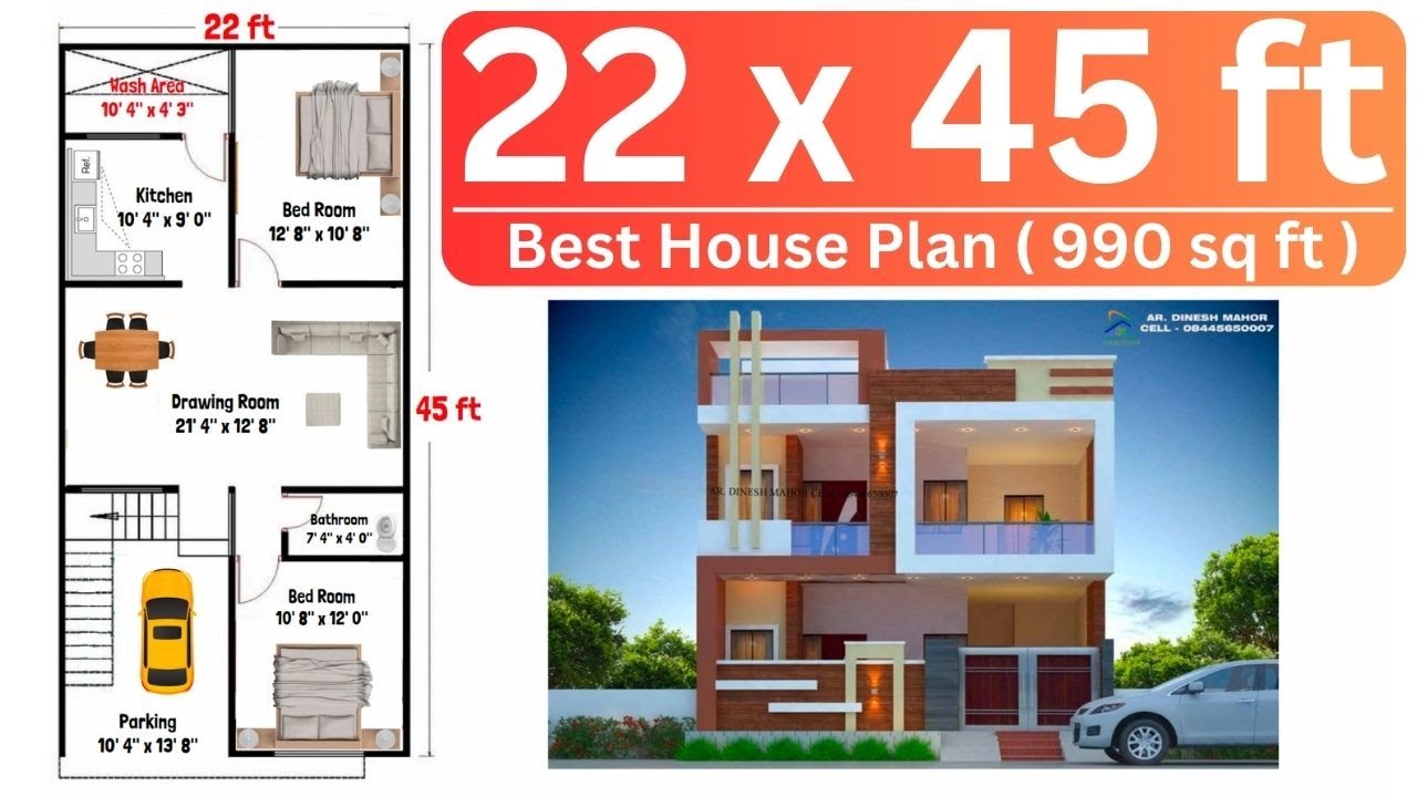 22x45 House Plan | 22x45 House Design | 22x45 House Plan With Garden ...