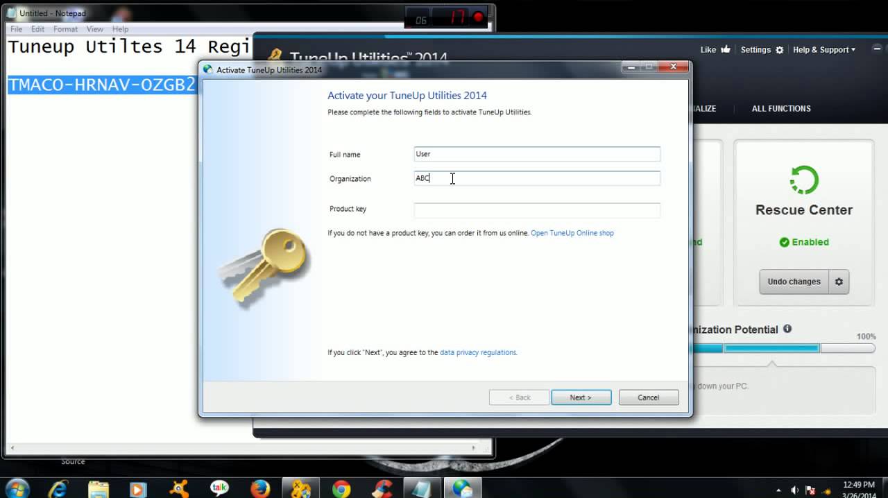 TuneUp Utilities 2014 Registration Key - YouTube