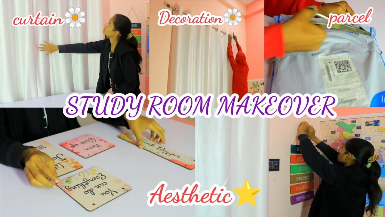 STUDY ROOM MAKEOVER🌼 | My study corner ⭐ - YouTube