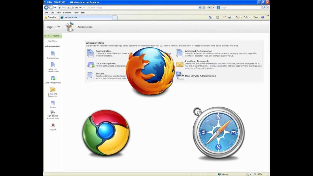 Multi Browser Support for GUMU Sage CRM Sage 100 ERP Integration - YouTube