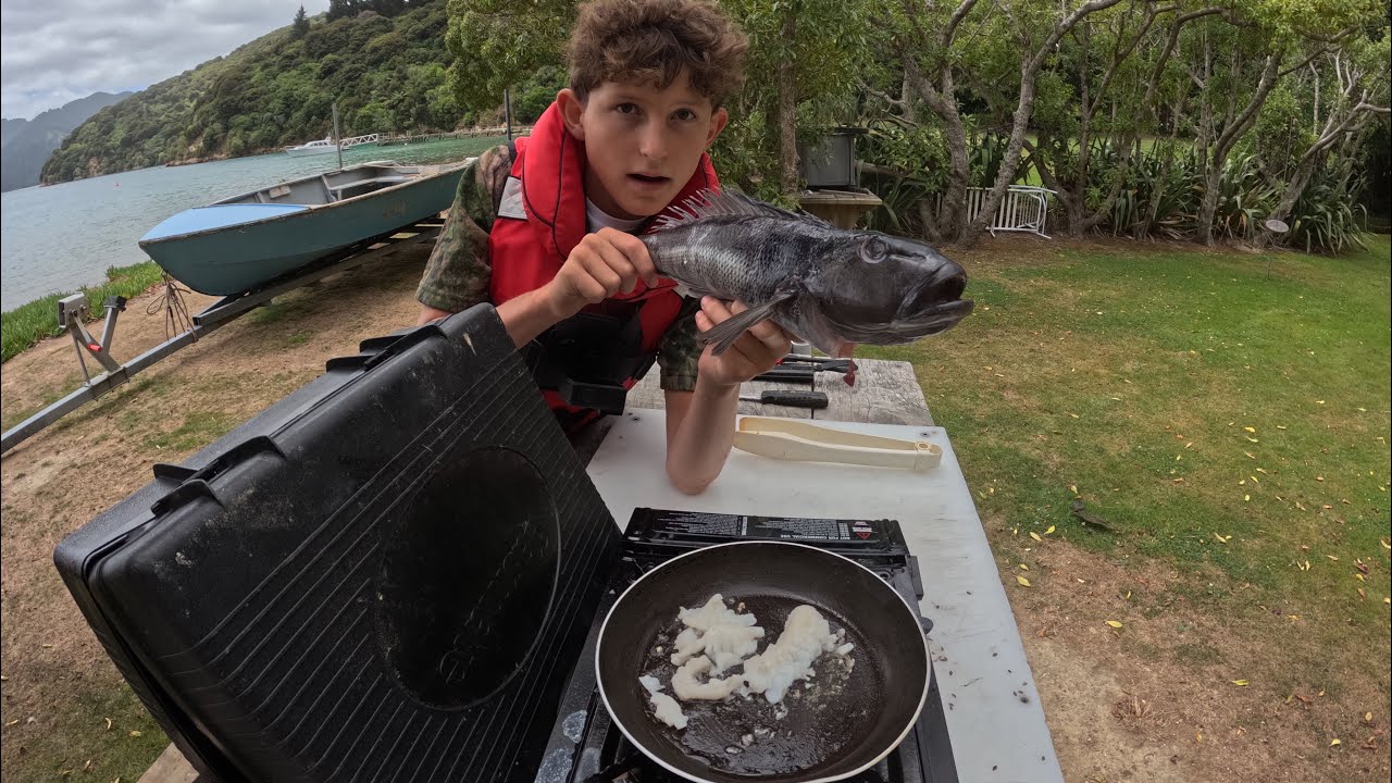 GIANT FISH Catch and Cook (Dolphin sightings) - YouTube