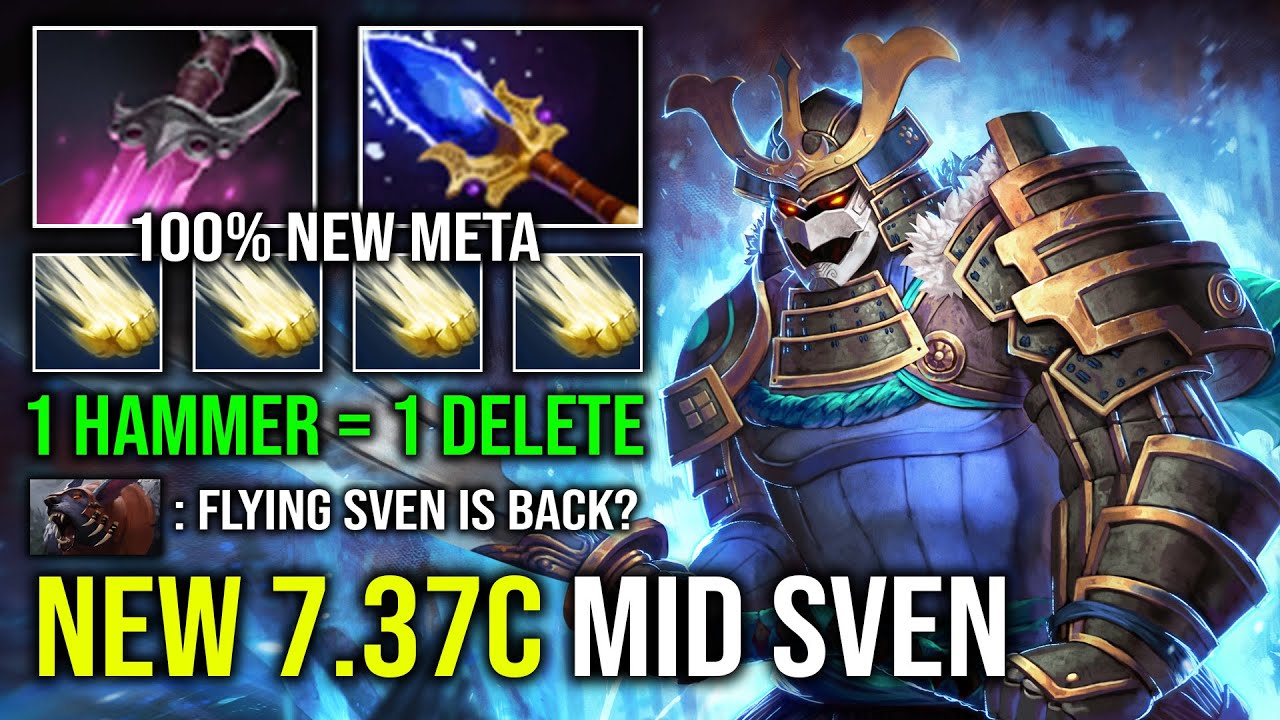 NEW OP MID SVEN 1 Shot Flying Hammer Khanda + Scepter Powerful Cleave ...