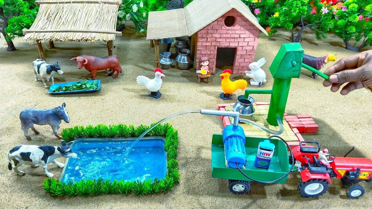 Diy miniature farm with cow | supply water for animals | reverse | diy ...