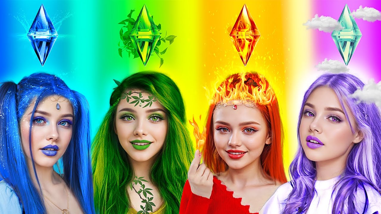 We Adopted Four Elements! Fire Girl, Water Girl, Air Girl and Earth ...