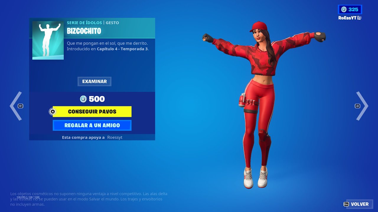NUEVO BAILE ROSALIA *BIZCOCHITO* NUEVA TIENDA FORTNITE HOY 22 AGOSTO ...