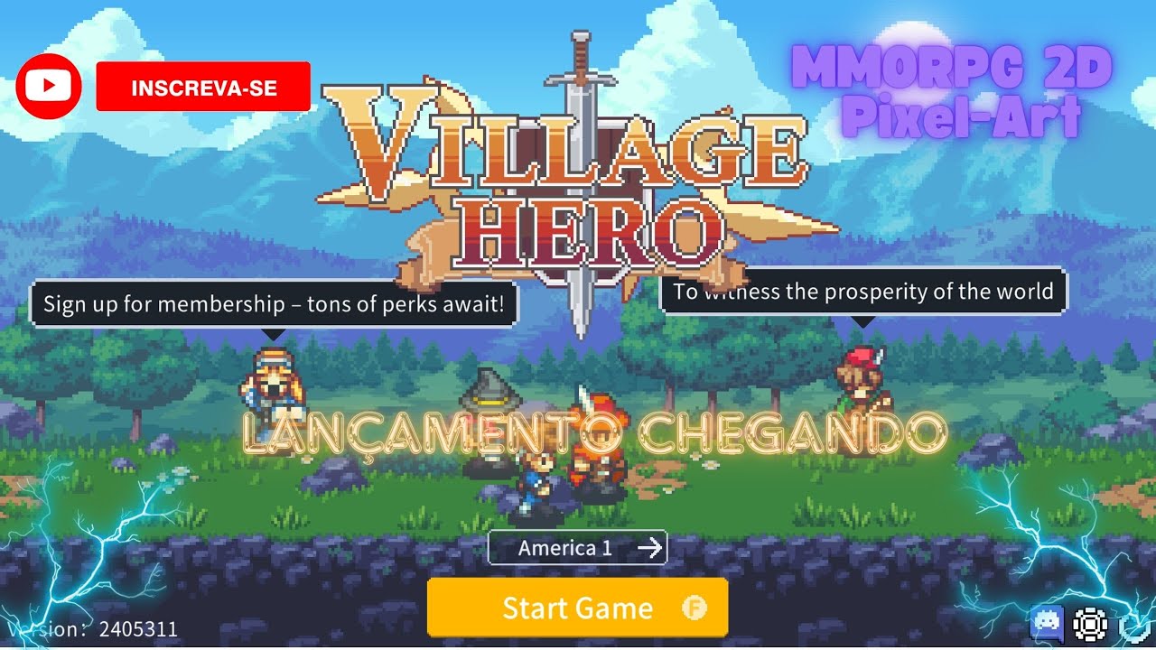 Village Hero -- MMORPG 2D Pixel-Art -- Dia do Lançamento Chegando ...