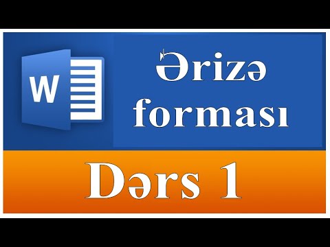 Kompüterdə ofis proqramında ərizənin hazırlanması