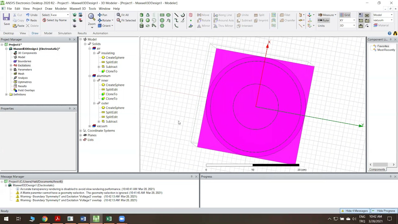 6- Ansys Electronics-Maxwell 3D-Electrostatic, Spherical Electrode ...