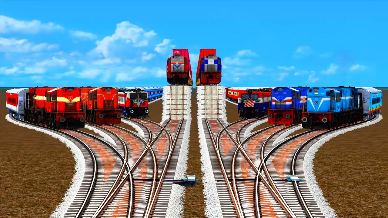 8 Unique Railway Tracks🚦Railway Tracks Sharp Bends⚠️Two Train Jump ...