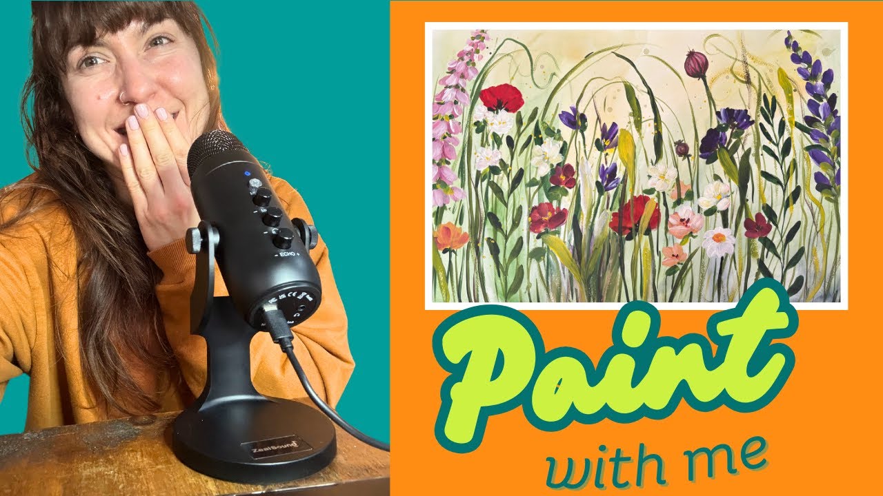 How I create this meadow painting tutorial - follow along - YouTube