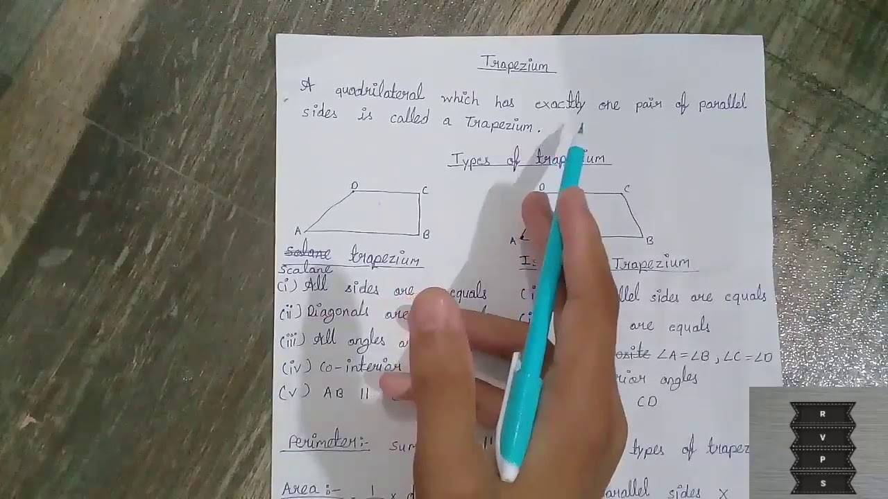Math 2D figure ( trapezium ) details part 6 / rajveer pratap singh ...