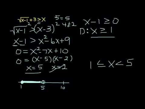 Solving Square Root Inequalities #2 - YouTube