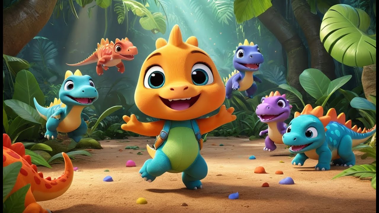 Baby Wants to Try Everything with Dancing Dinosaurs | Fun Kids Song ...