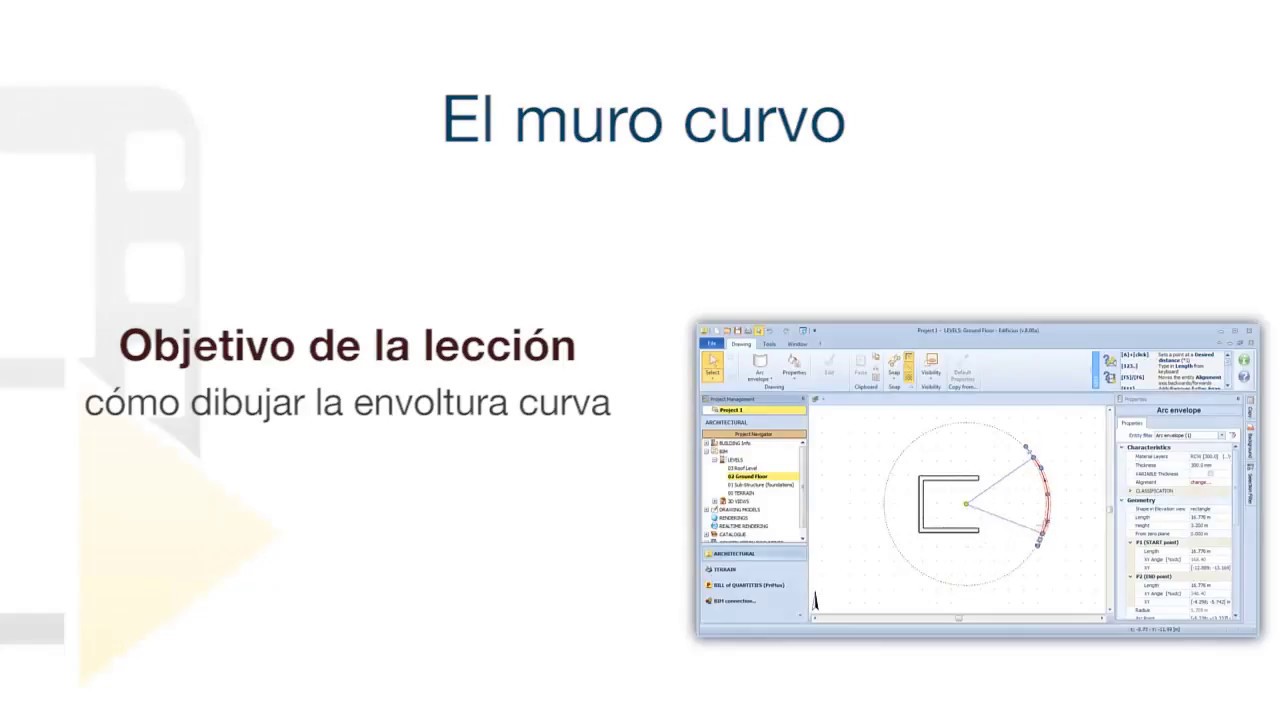 Tutorial de Edificius - El muro curvo - ACCA software - YouTube