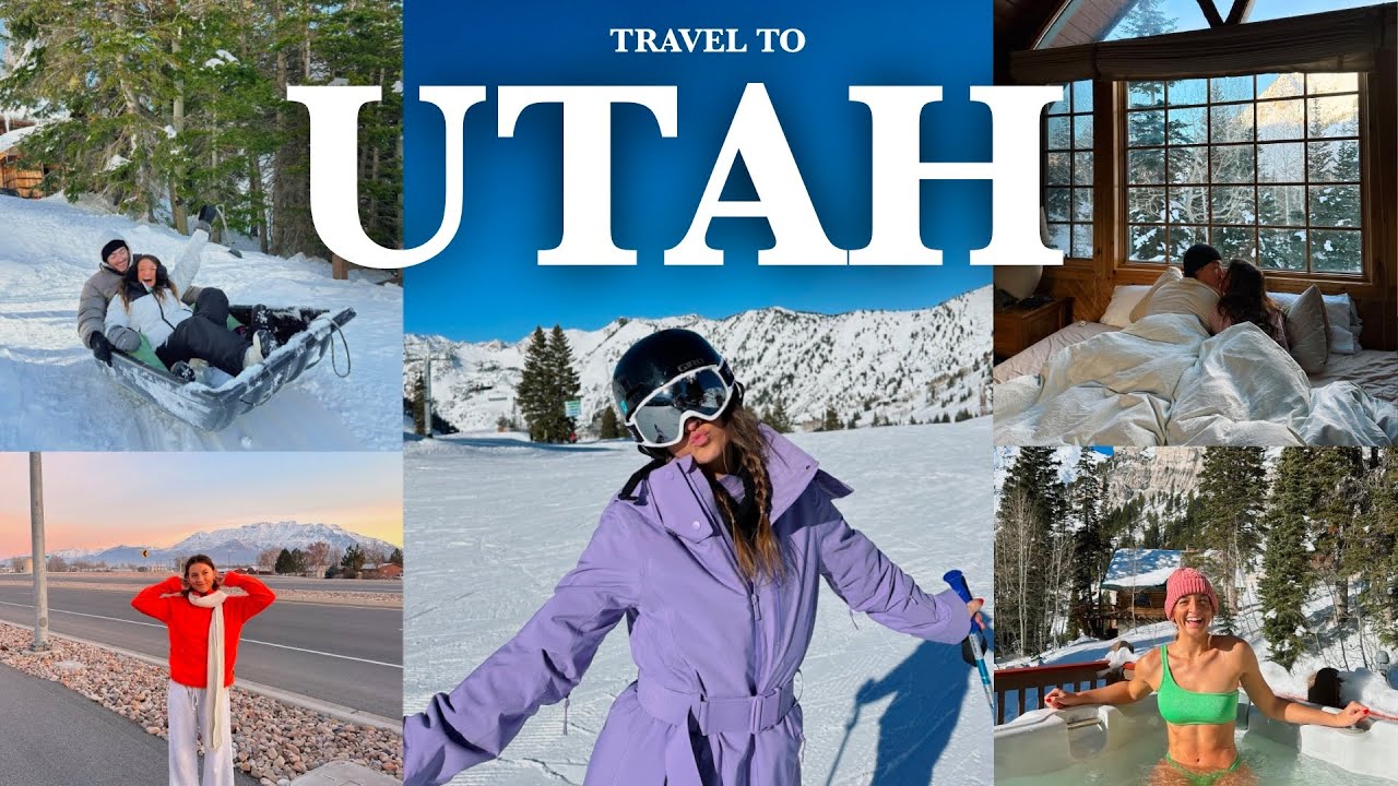 travel with me to ski vlog: skiing and a cozy Christmas cabin - YouTube